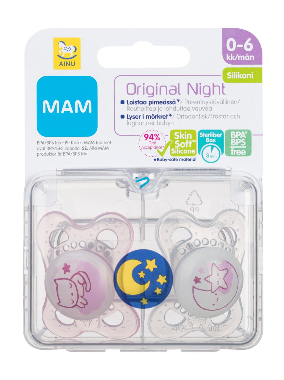 Ainu MAM Night tutti 0-6kk Pimeässä hohtava Ainu MAM Night tutti